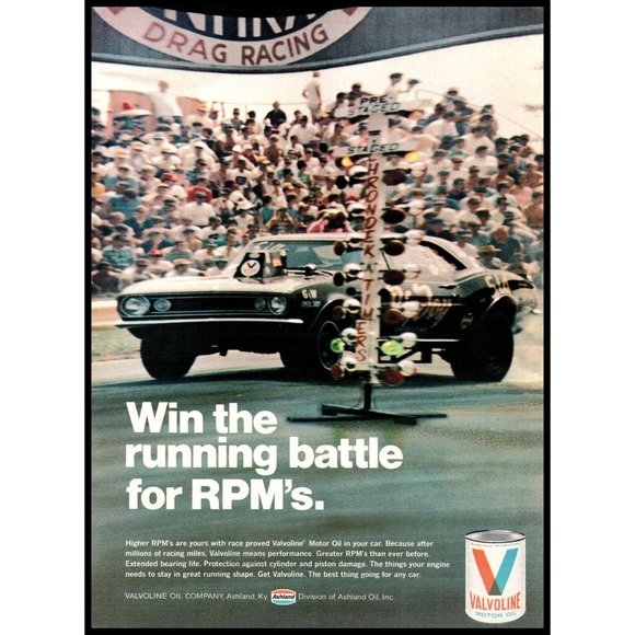 Valvoline | Art | 971 Valvoline Motor Oil Vintage Print Ad Nhra Drag ...